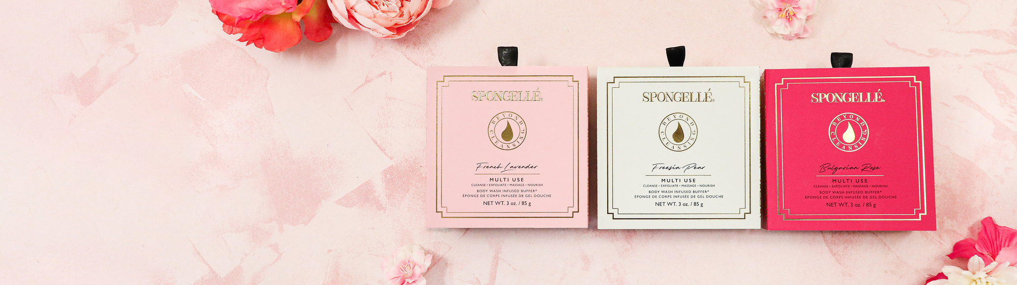 Boxed Flower Sets & Luxurious Body Buffers – Spongellé
